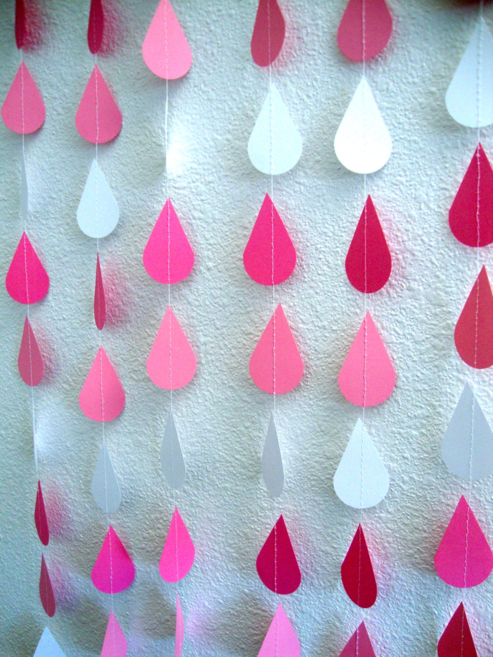 Pink Raindrop Garland, Sprinkle Garland, Garland for Baby Sprinkle ...