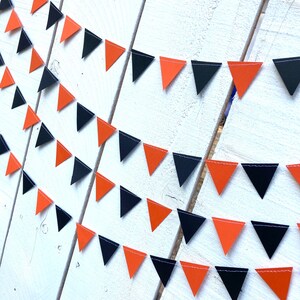 Black and Orange Back to School Decor, Triangle Bunting, College Send ...