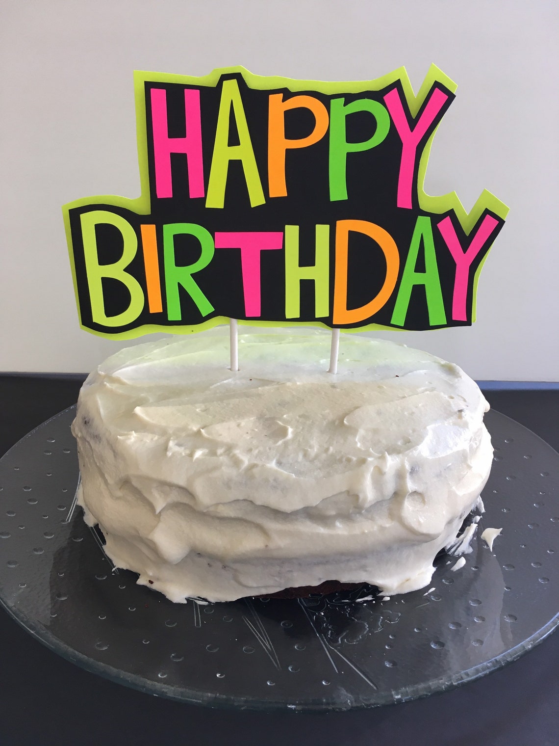 Glow Party Cake Topper Neon Birthday Cake Topper - Etsy