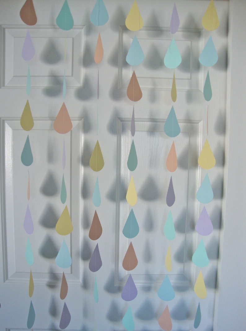 Large Raindrop Sprinkle Garland, Custom Color Raindrop Garland, Baby ...