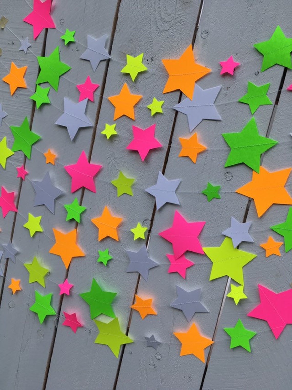 Neon Star Garland Neon Decoration Glow Party Star Garland - Etsy Canada