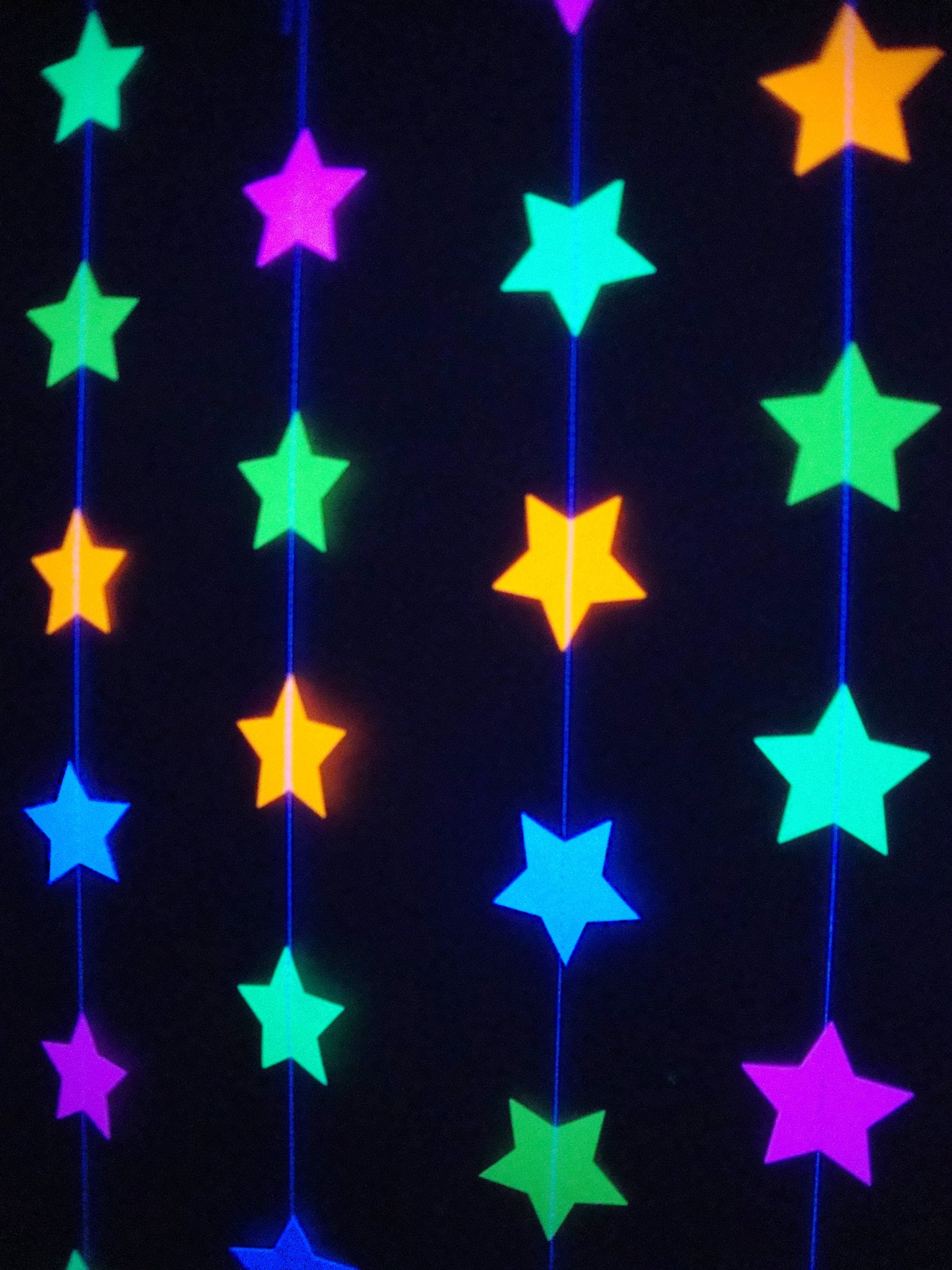 Glow Party Decorations Neon Star Garland Black Light Party | Etsy