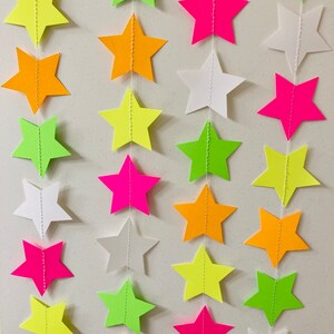 Neon Star Garland, Glow Party Decoration, Black Light Decor ...