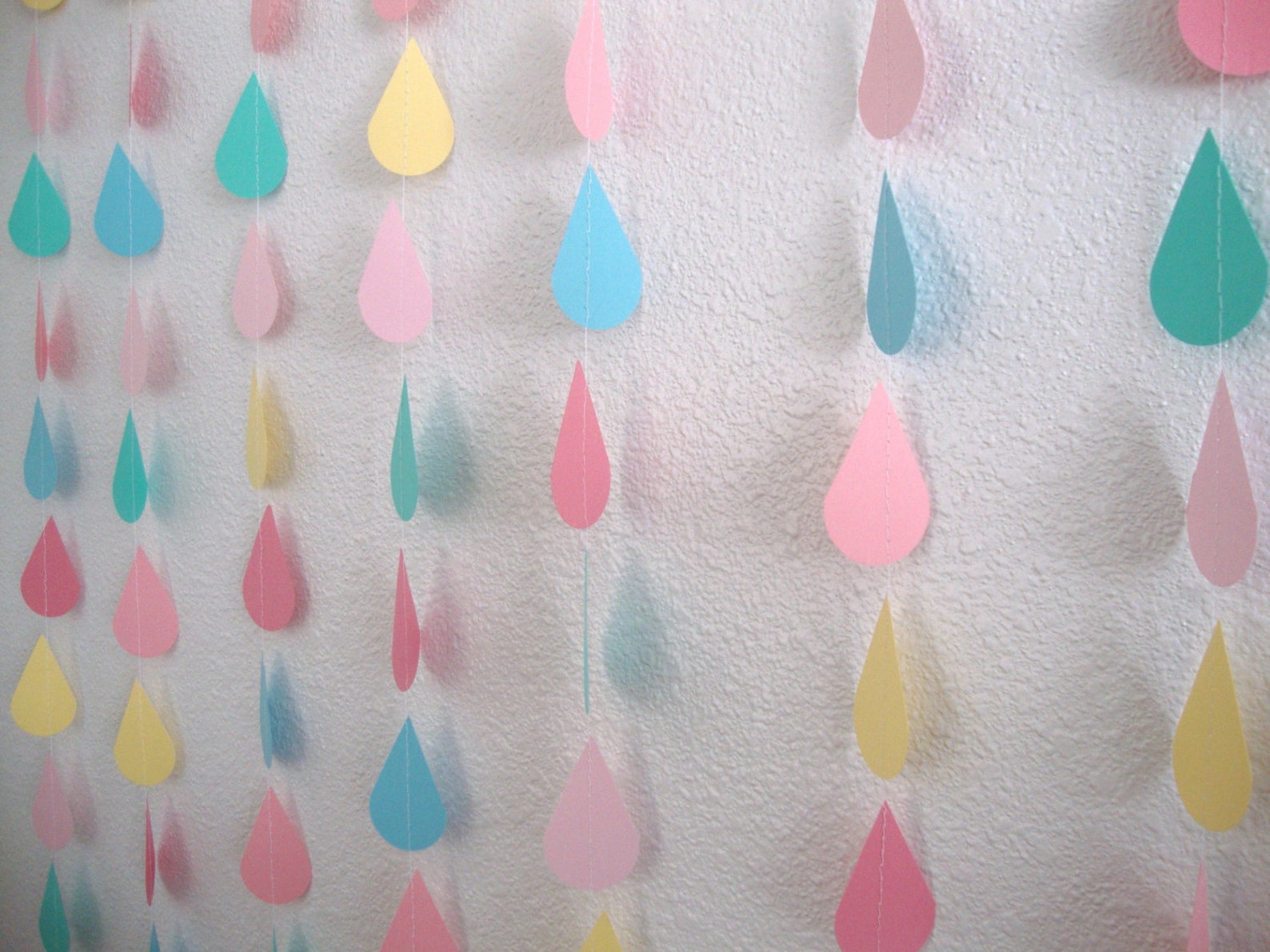 Pastel Sprinkle Garland, Raindrop Garland, Baby Shower Backdrop, Baby ...