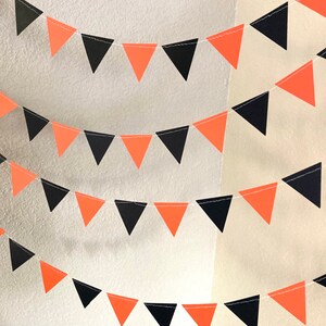 Black and Orange Back to School Decor, Triangle Bunting, College Send ...