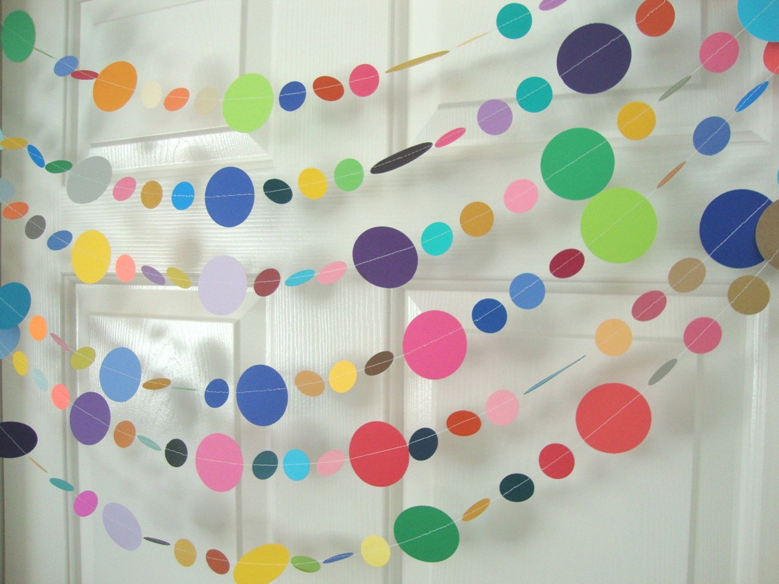Colorful Garland, Paper Circle Garland, All Occasion Garland, Rainbow ...