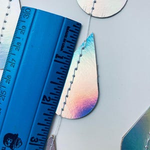 Iridescent Raindrop Garland, Holographic, Baby Sprinkle Decor, Baby ...