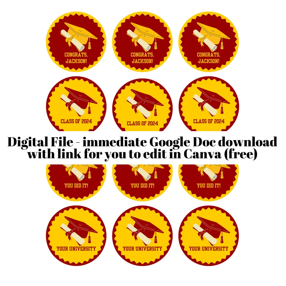 University of Southern California Editable Graduation Cupcake Toppers ...