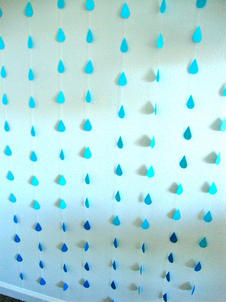 Blue Ombre Raindrops Raindrop Garland Baby Boy Shower Decor - Etsy