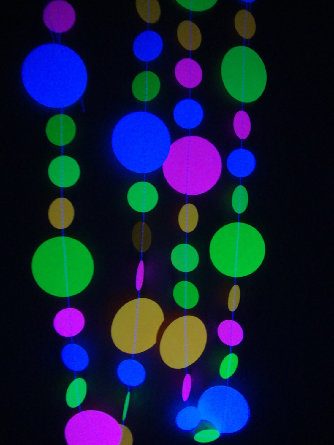 Glow Party Decorations / Black Light Party Neon Garlands | Etsy