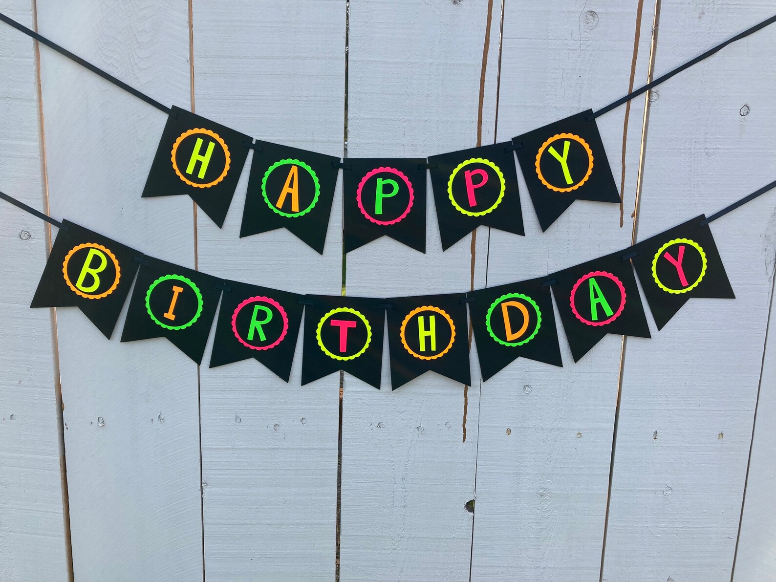 Neon Birthday Banner Glow Party Banner 80s Birthday Party - Etsy