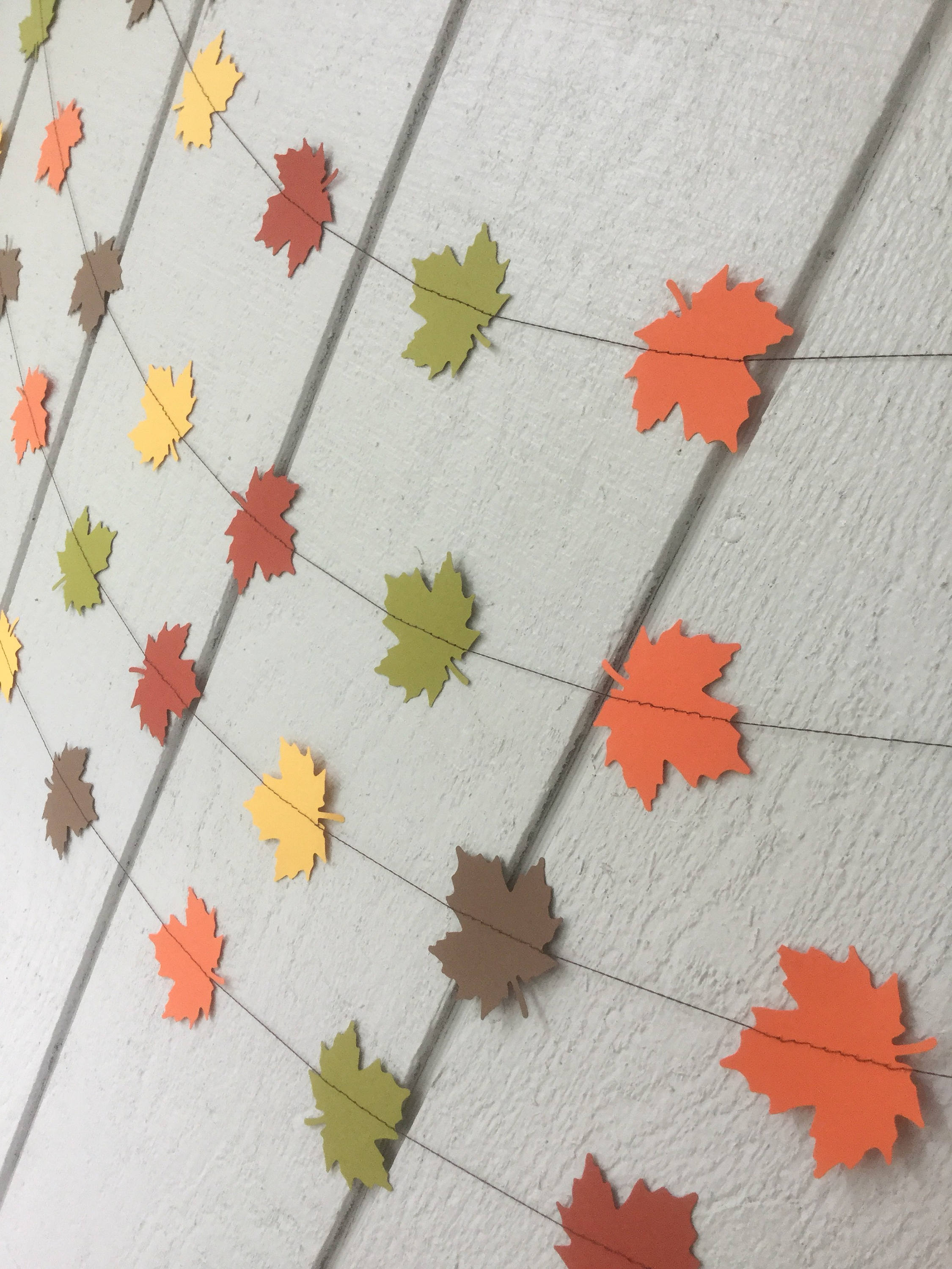 Fall Leaf Garland, Paper Leaf Bunting, Autumn Garland, Autumn Decor ...