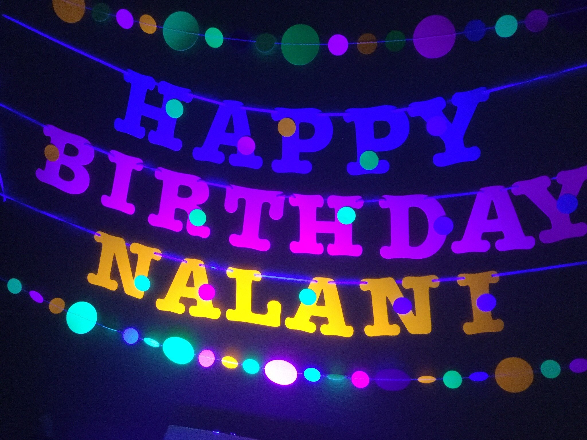 Glow Party Birthday Banner Neon Fluorescent Birthday Banner | Etsy