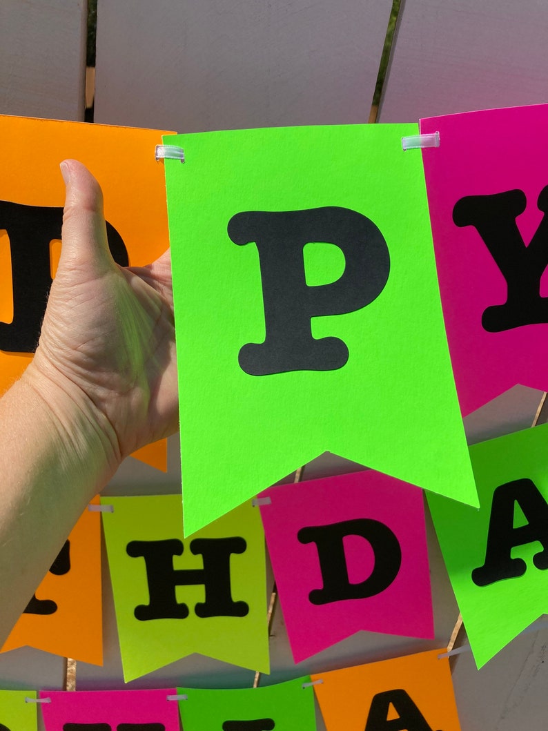 Large Neon Banner Glow Party Banner Personalized Banner UV - Etsy