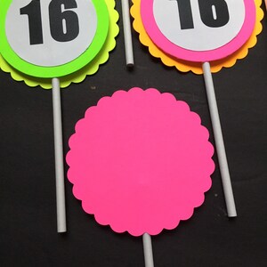 Neon Cupcake Toppers, Custom Message Toppers, Glow Party, Glow Party ...