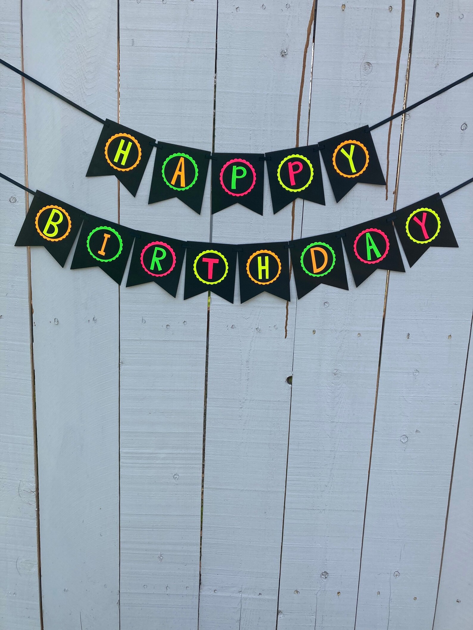 Neon Birthday Banner Glow Party Banner 80s Birthday Party | Etsy