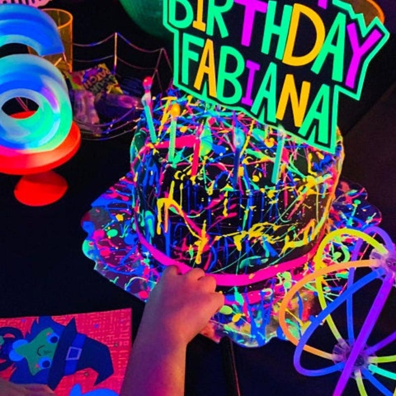 Fluorescent Cake Toppers - Etsy
