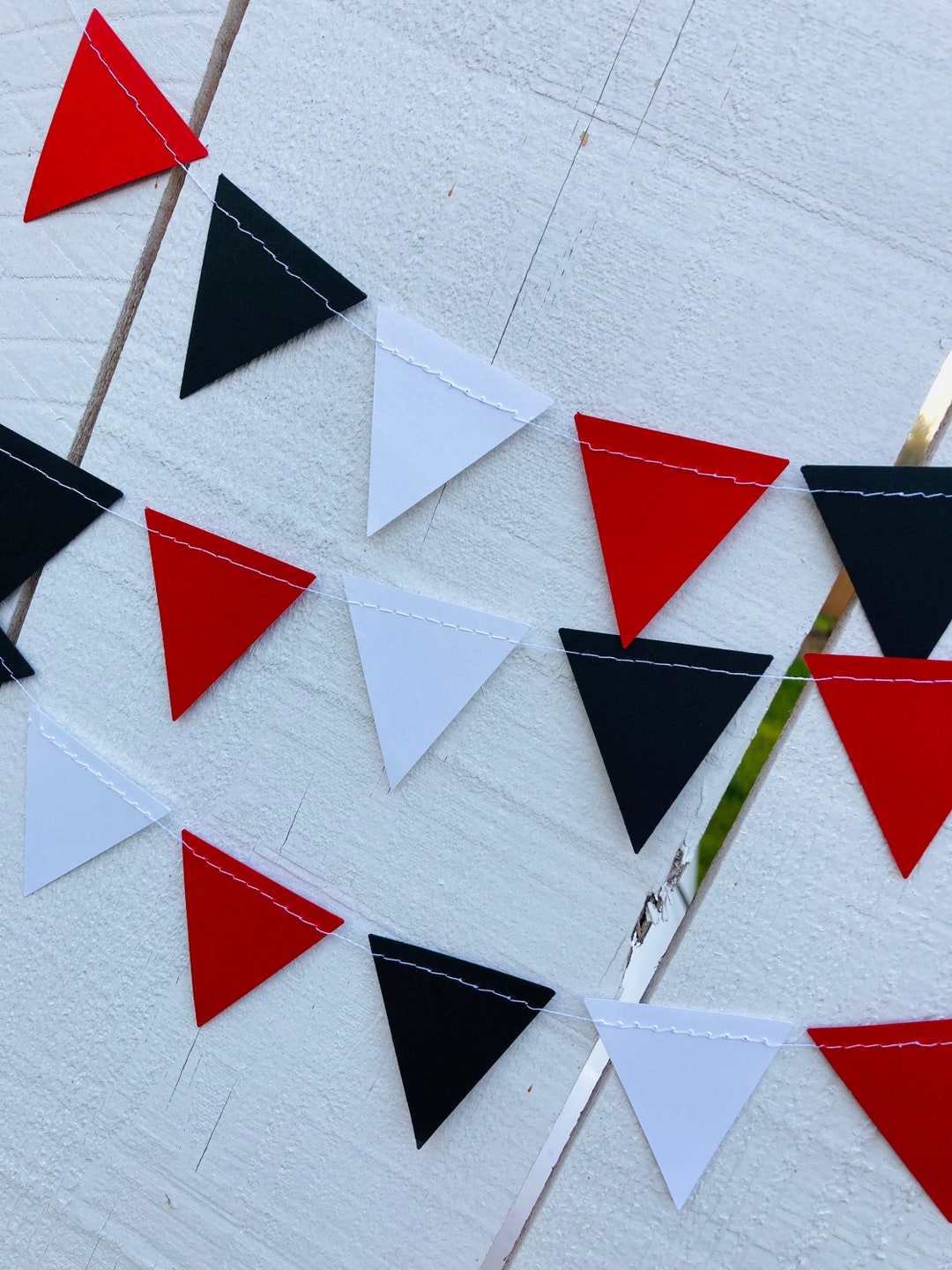 Graduation Decor Red and Black Graduation Garland Triangle - Etsy