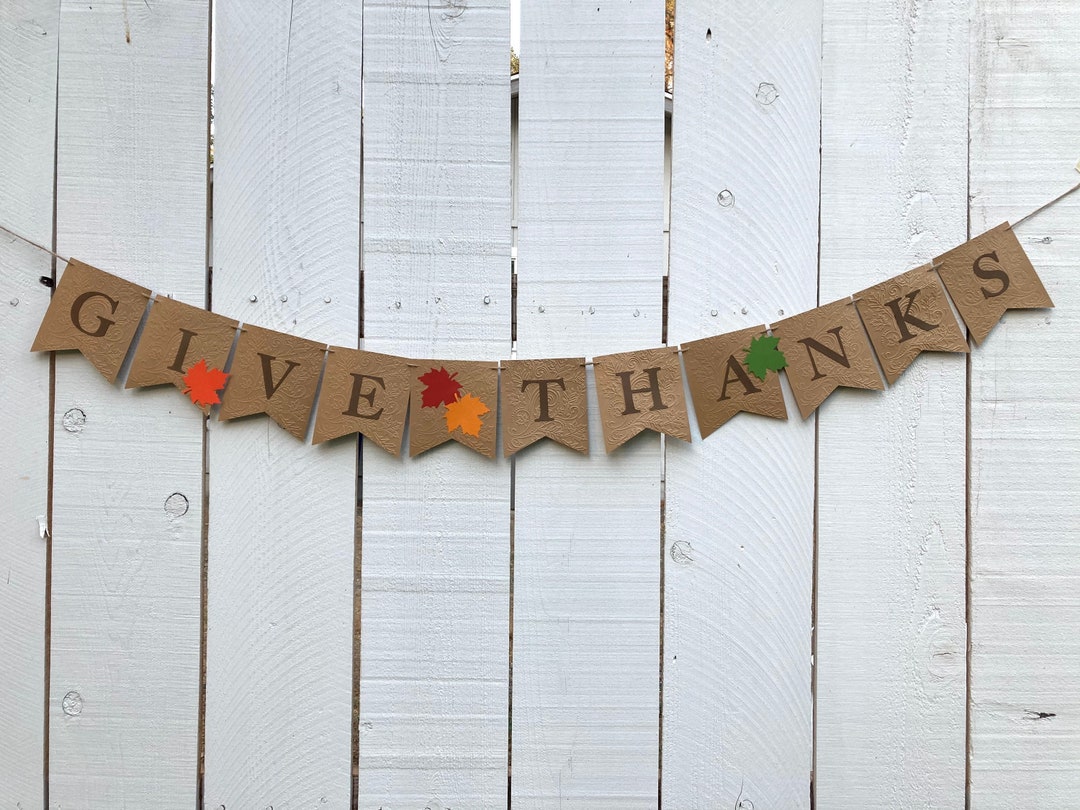 Thanksgiving Banner, Give Thanks Banner, Autumn Decor, Thanksgiving ...