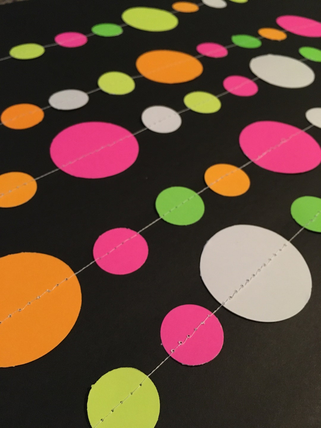 Black Light Reflective Glow Party Garlands, UV Reflective Neon Decor ...