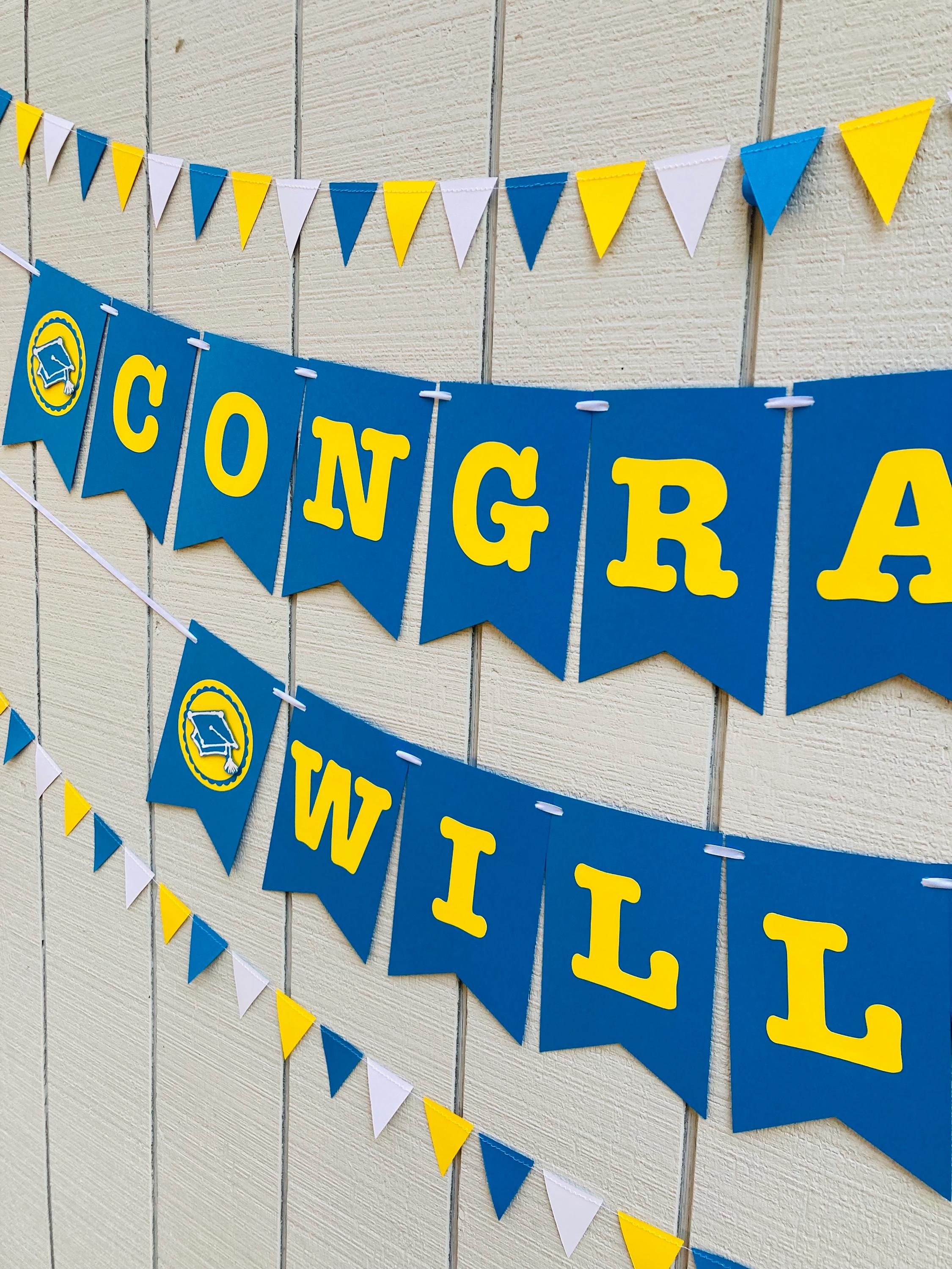Ucla Graduation Banner, Congrats Banner, Blue and Yellow Graduation ...