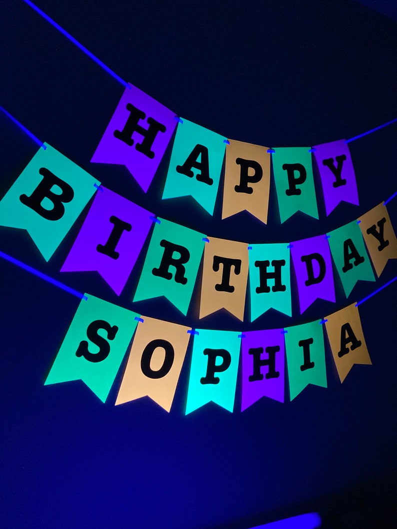 Large Neon Banner Glow Party Banner Personalized Banner UV - Etsy
