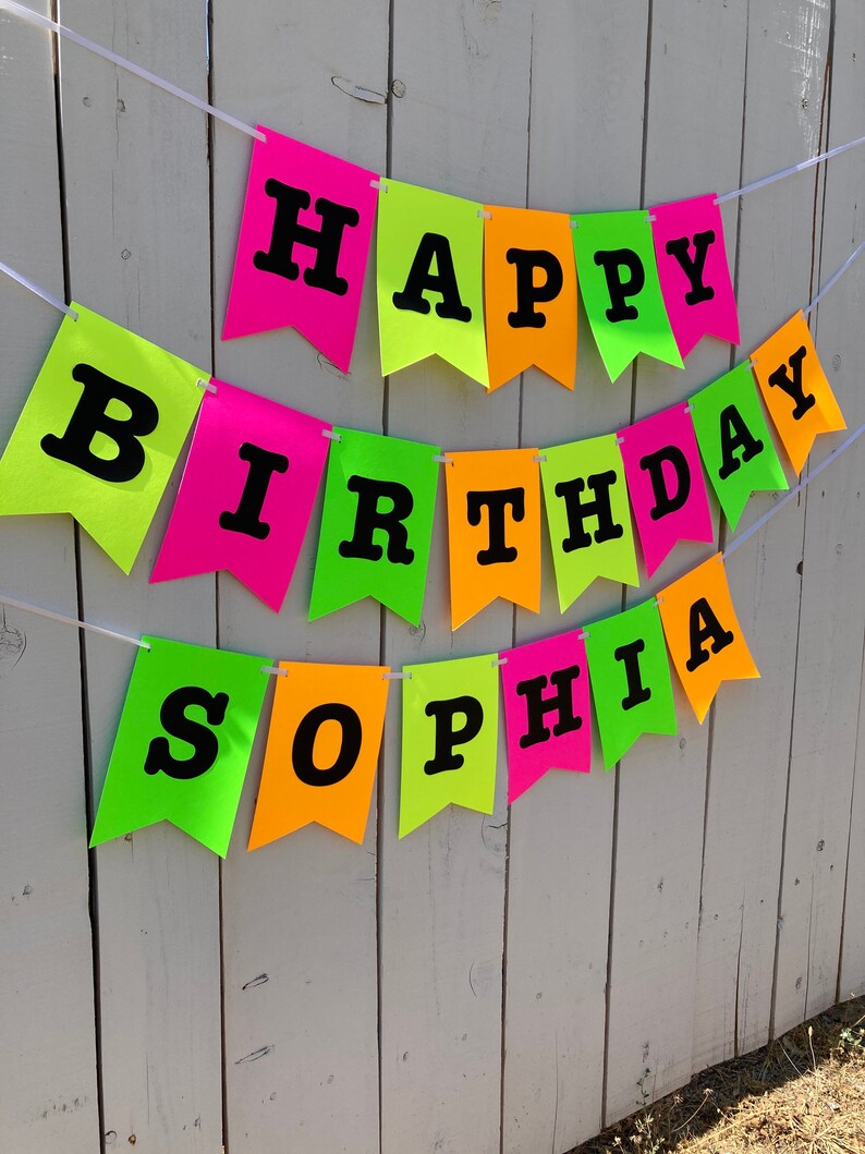 Large Neon Banner Glow Party Banner Personalized Banner UV | Etsy