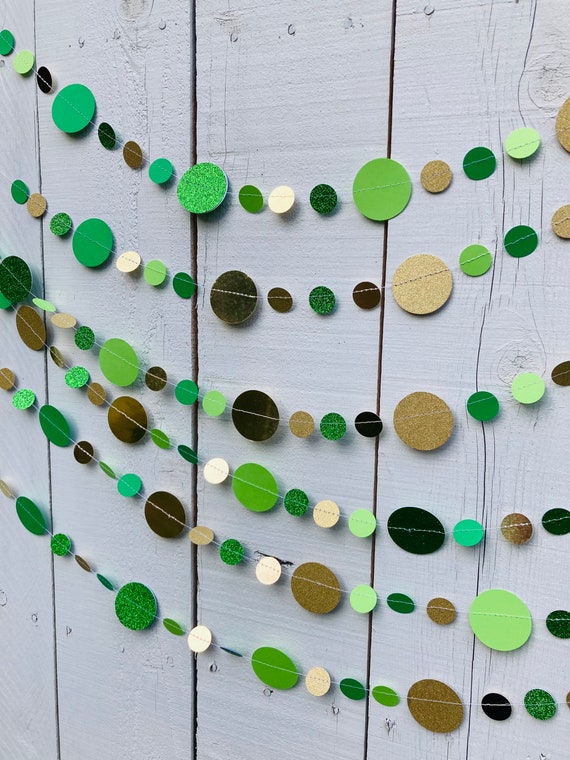 Green and Gold Party Garlands, Saint Patricks Day Decor, March Decor ...