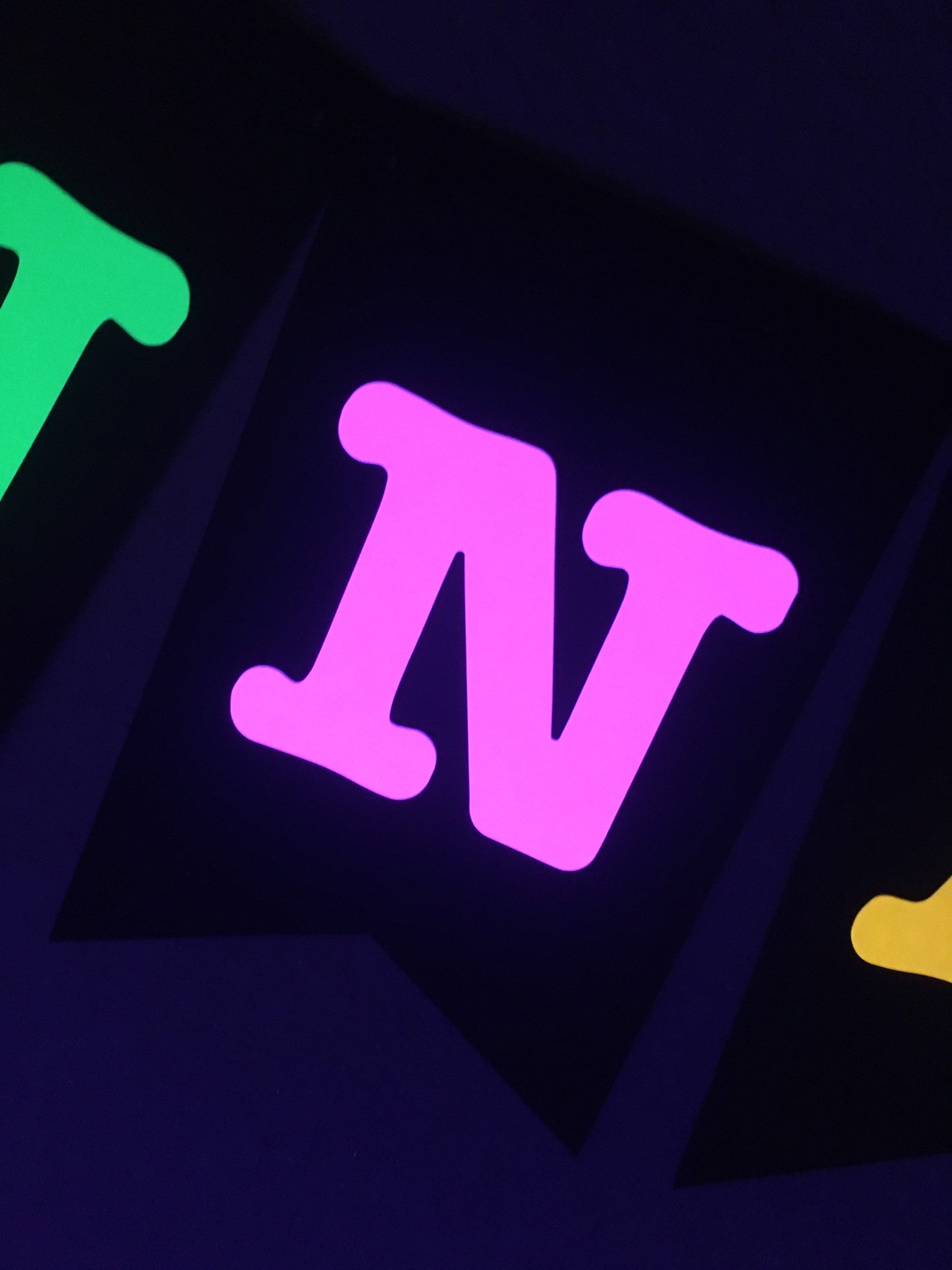 Large Neon Birthday Banner Glow Party Banner Custom Neon - Etsy