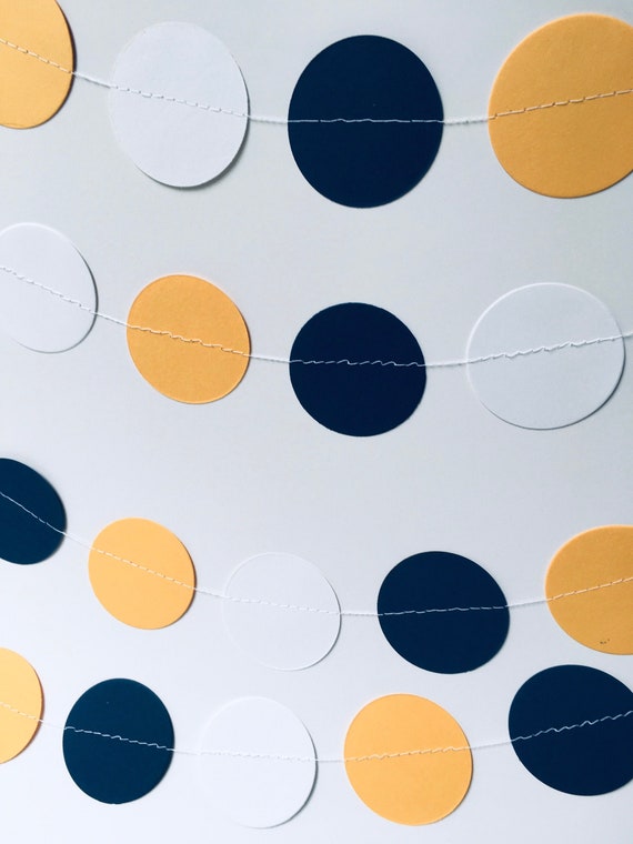 Graduation Garland, Navy and Gold Circle Garland, Graduation Decor, UC ...