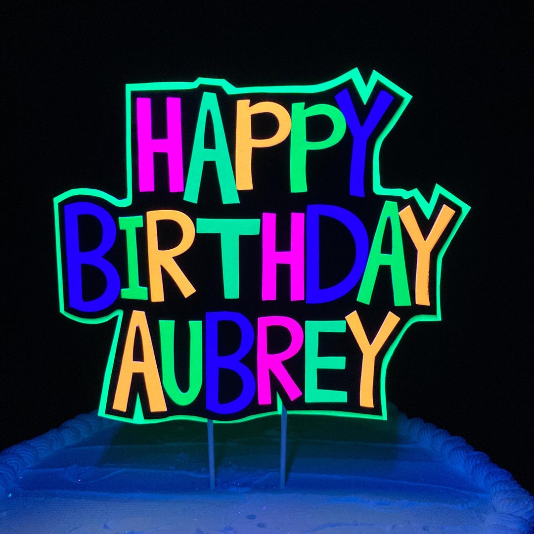 Neon Blacklight Cake Topper, Techno House Party Decor, EDM Rave ...