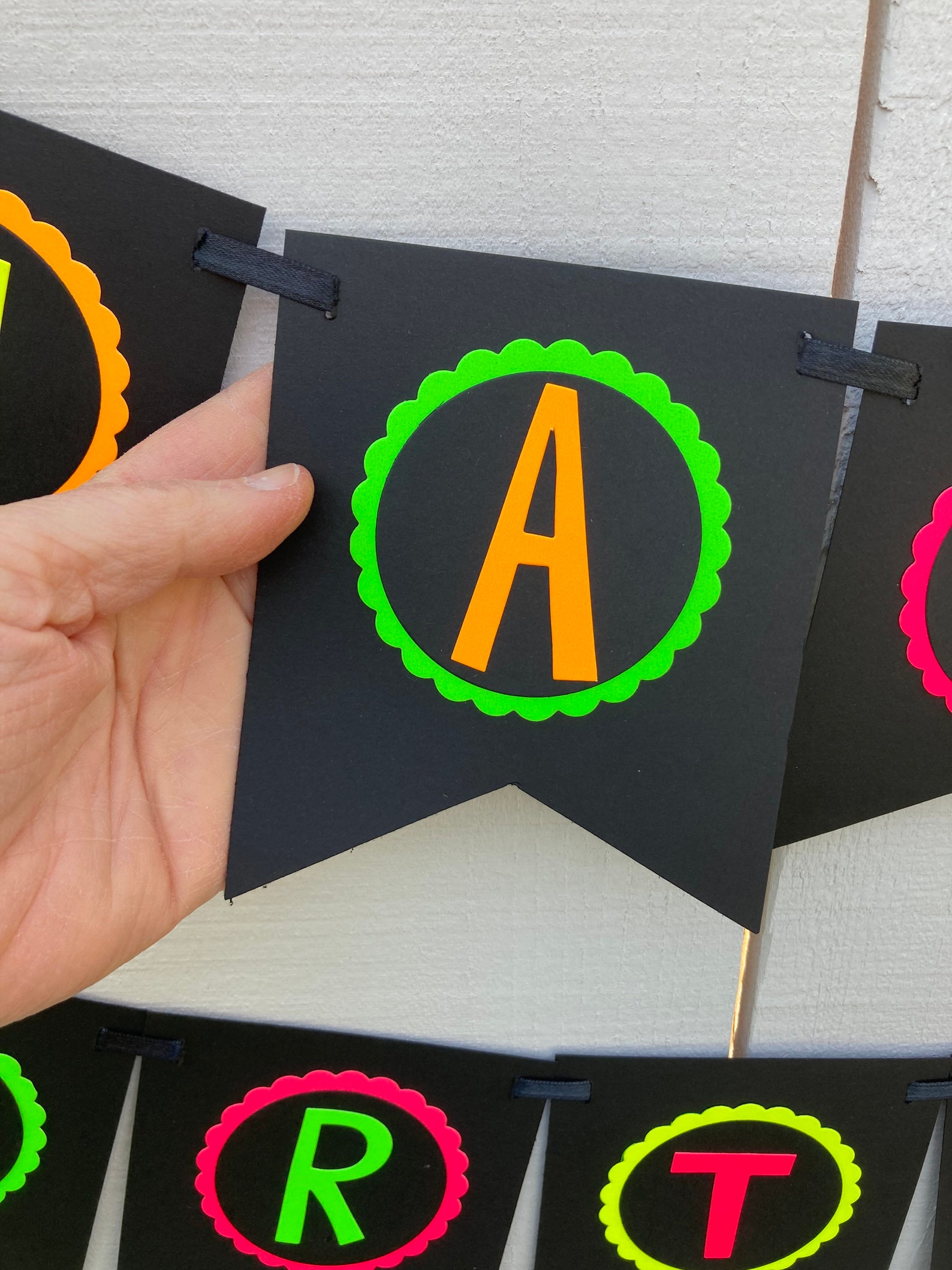 Neon Birthday Banner Glow Party Banner 80s Birthday Party | Etsy