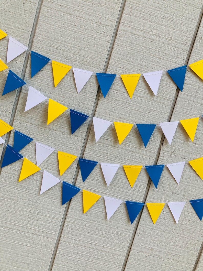 UCLA Graduation Party Garland, Blue and Yellow Triangle Bunting, Dorm ...