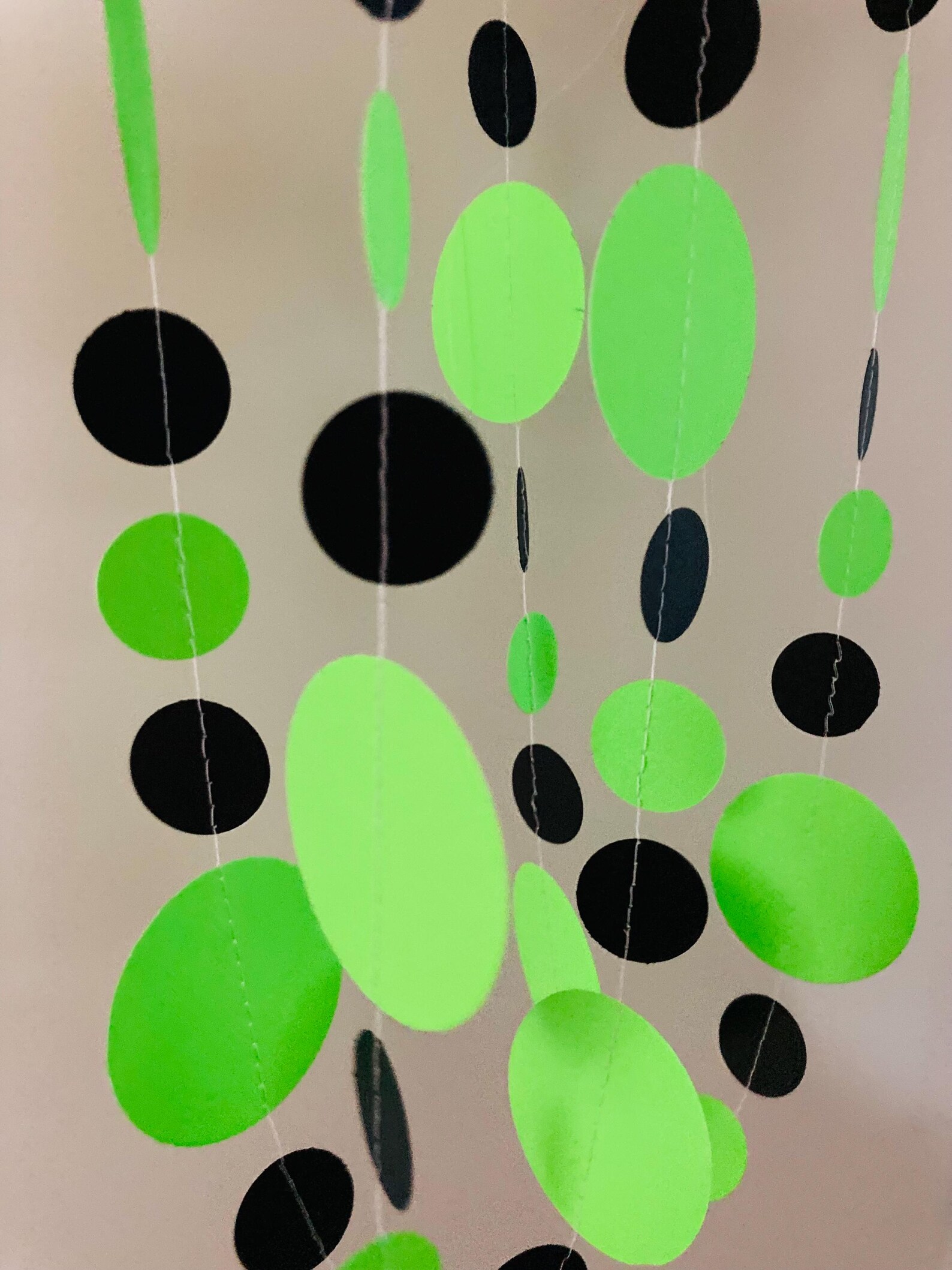 Neon Green and Black Party Garlands, Brat Summer Party, Paper Circle ...