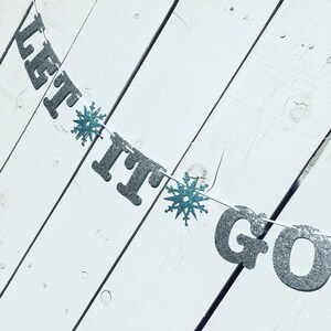 Let It Go Banner, Frozen Birthday Banner, Girl Birthday, Winter ...
