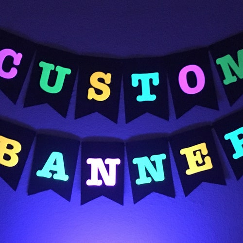Glow Neon Birthday Banner - Etsy