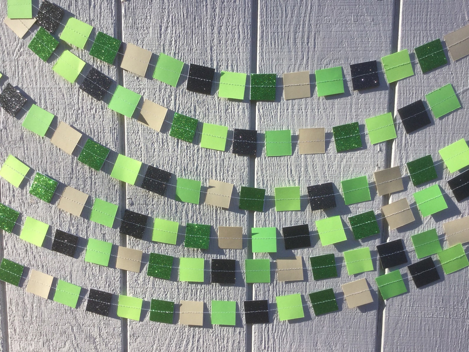 Square Party Garland Decoration With Glitter, Video Game Birthday ...