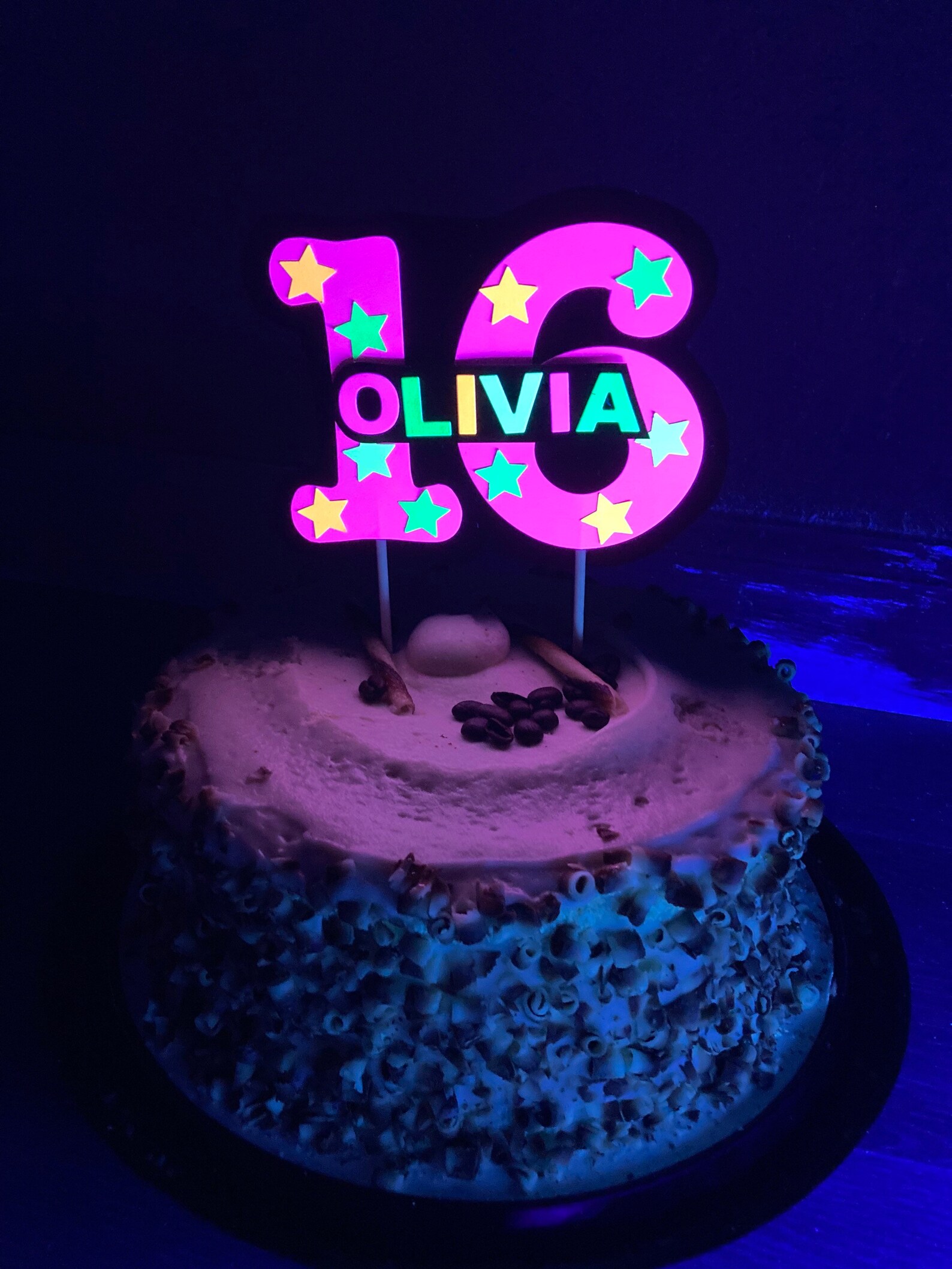 Glow Party Cake Topper Neon Cake Topper Birthday Cake Decor | Etsy