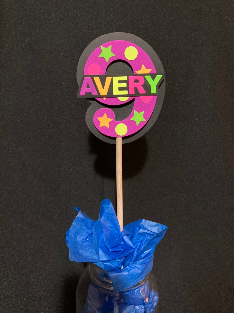 Glow Birthday Centerpiece Glow Party Table Decorations Neon - Etsy