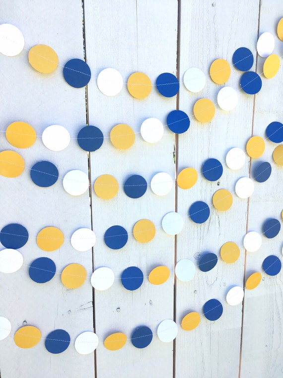 Blue and Yellow Circle Garland, Graduation Garland, UCLA Dorm Decor, U ...