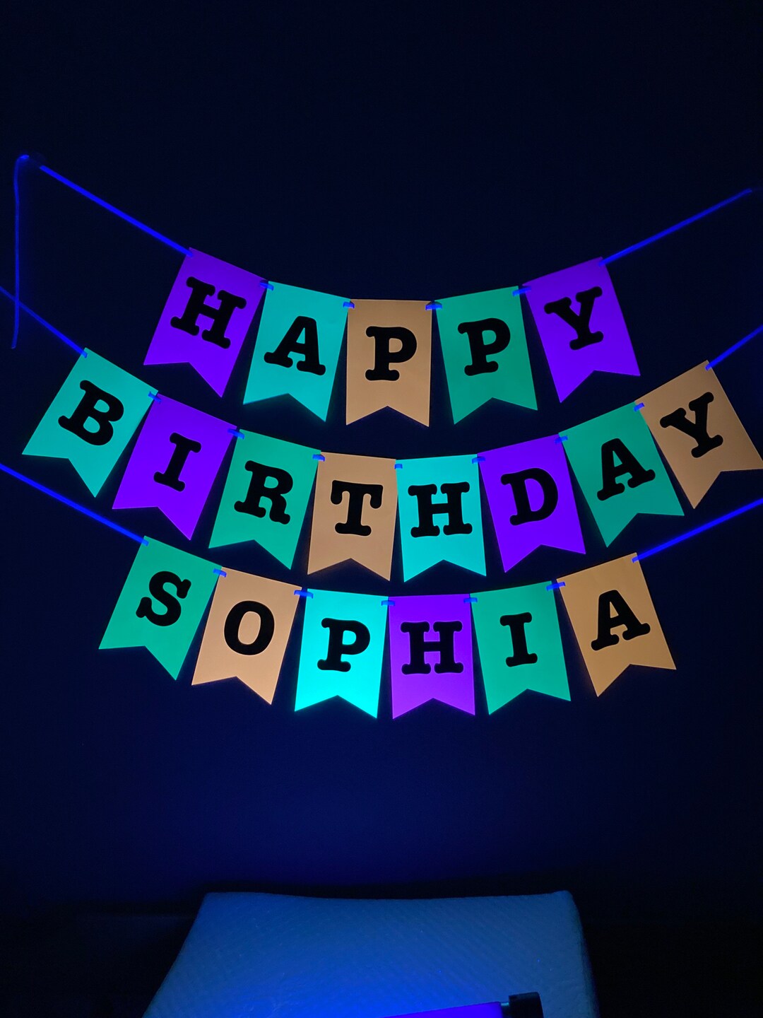 Large Neon Banner, Glow Party Banner, Personalized Banner, UV ...