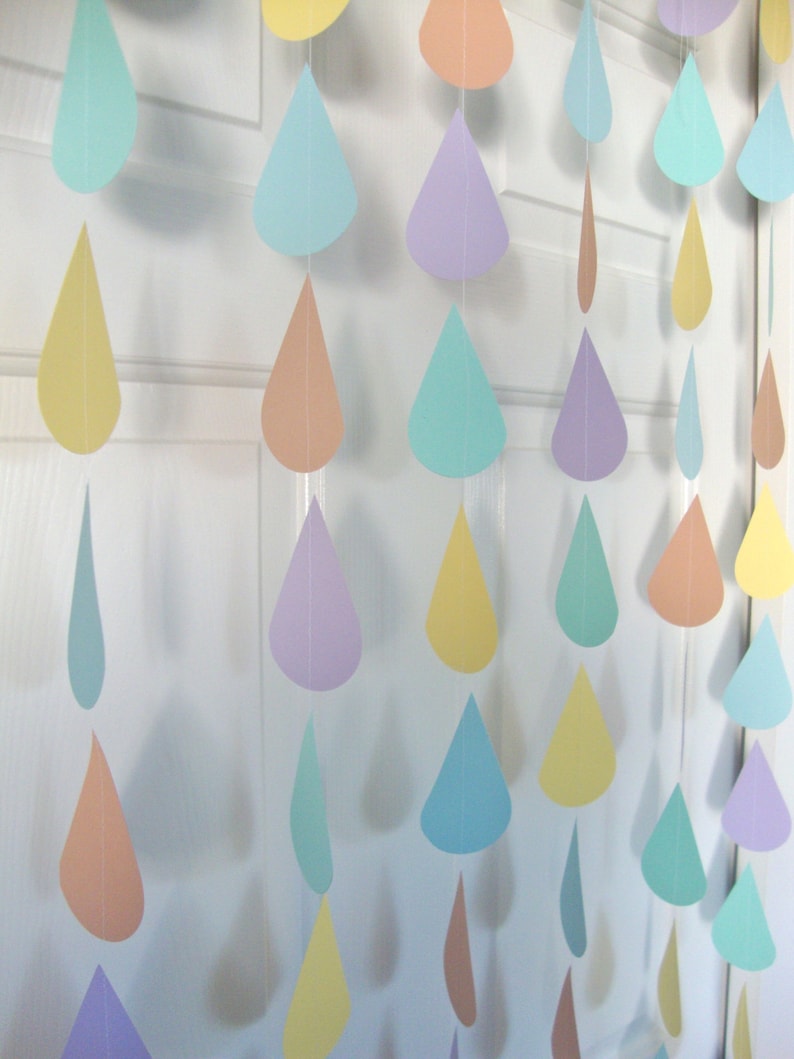 Large Raindrop Sprinkle Garland, Custom Color Raindrop Garland, Baby ...