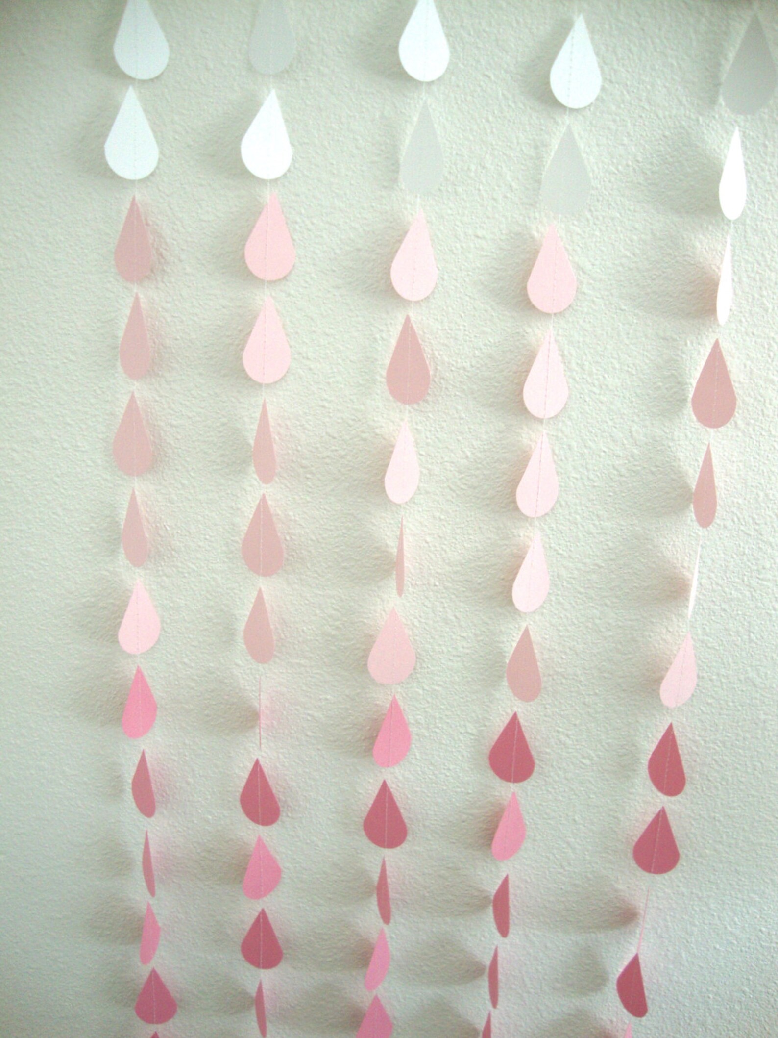 Ombre Pink Raindrop Garland for Baby or Bridal/wedding Shower, or ...