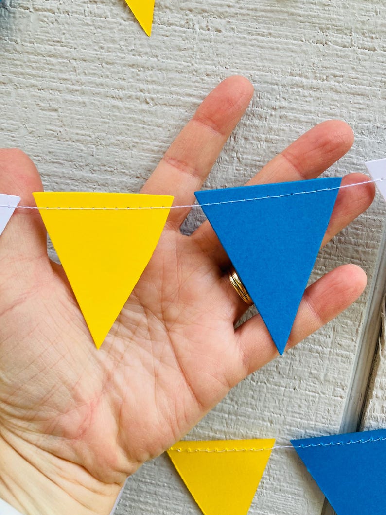 UCLA Graduation Party Garland, Blue and Yellow Triangle Bunting, Dorm ...