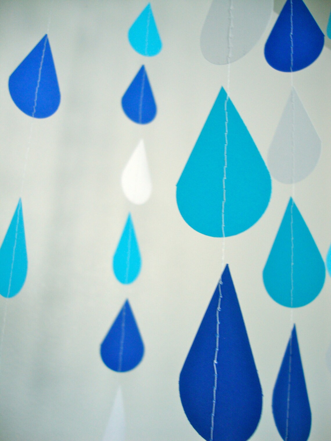 Blue and Turquoise Raindrops, Raindrop Garland, Baby Sprinkle ...