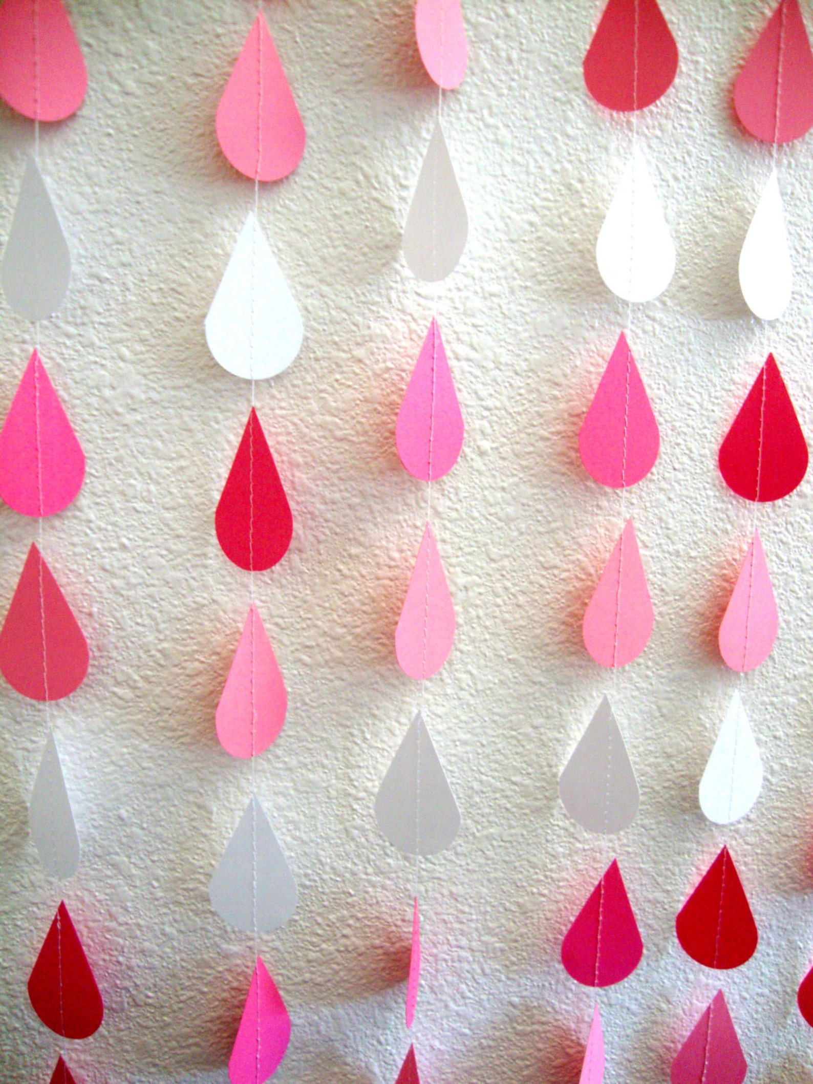 Pink Raindrop Garland, Sprinkle Garland, Garland for Baby Sprinkle ...