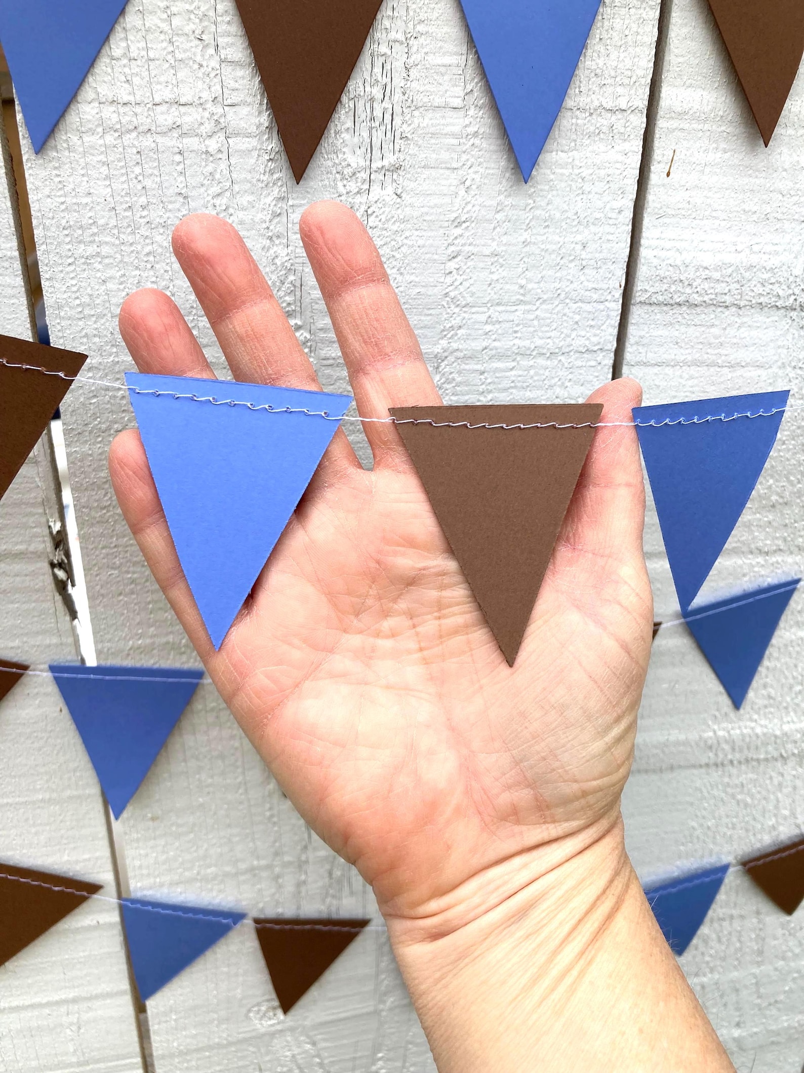 Tufts University Graduation Party Garland, Blue and Brown Triangle ...