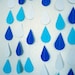 Blue and Turquoise Raindrops, Raindrop Garland, Baby Sprinkle ...