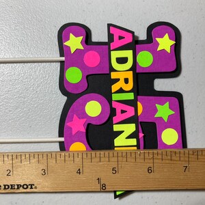 Neon Purple Glow Party Cake Topper, Blacklight Party Decor, Glow in the ...