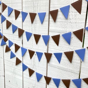 Tufts University Graduation Party Garland, Blue and Brown Triangle ...
